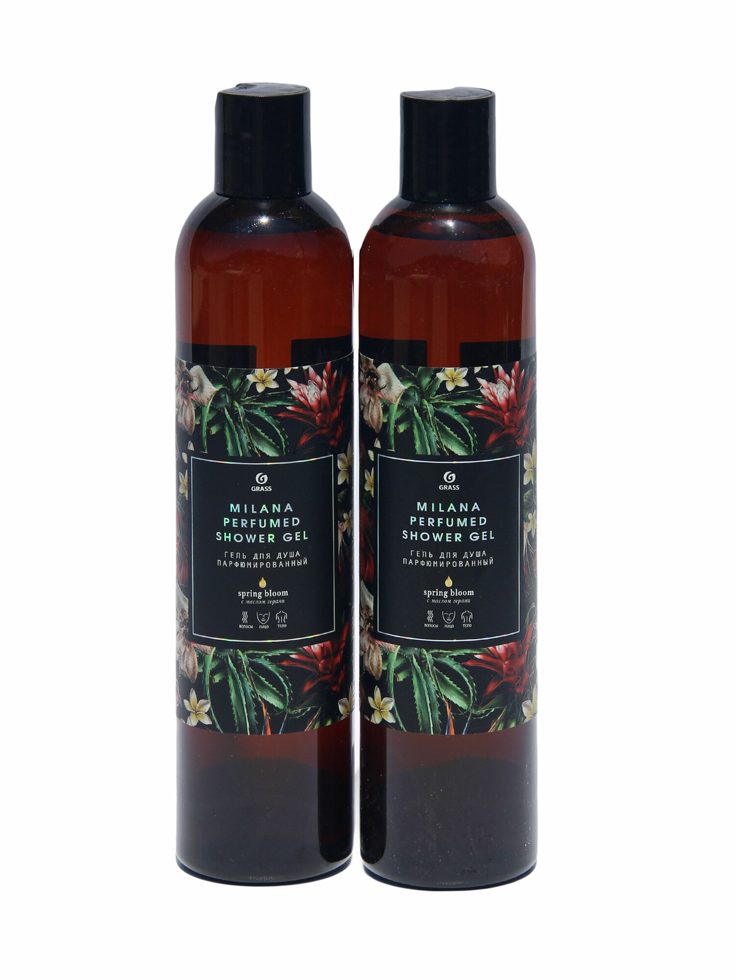 Гель для душа Grass Milana Spring bloom с масло герани 2х350мл.
