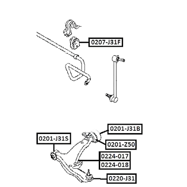 ASVA 0201-j31b (545009W200 / 545009W20C / 54500CA010) сайлентблок переднего рычага задний Nissan (Ниссан) teana