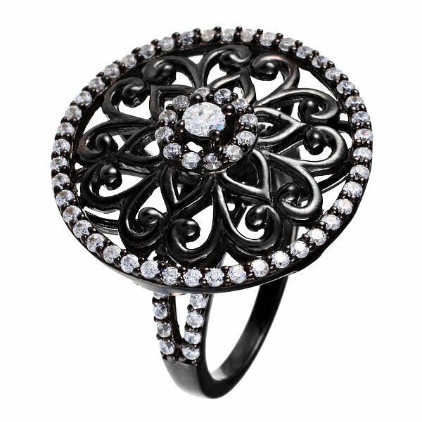 Кольцо, серебро, 925 проба, циркон