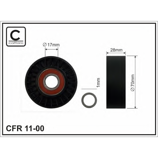 CAFFARO 11-00 (05080243AA / 6112000270 / 6112000370) ролик натяж-ля ремня