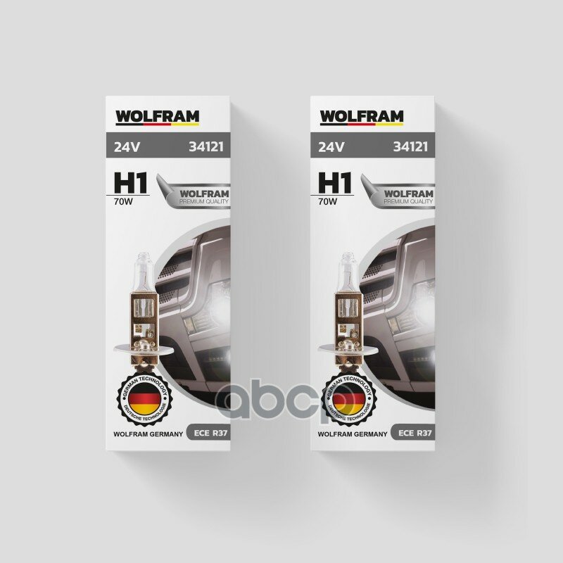 Лампа 24V H1 70W P14,5s WOLFRAM HALOGEN BULB 1 шт. картон 34121 WOLFRAM арт. 34121