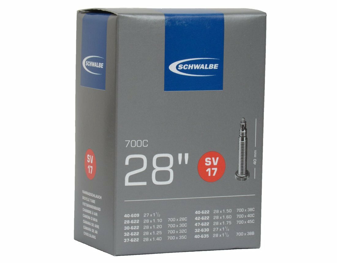 Камера для велосипеда 28х1.10-1.75 спорт 40мм ниппель вело SV17 SCHWALBE