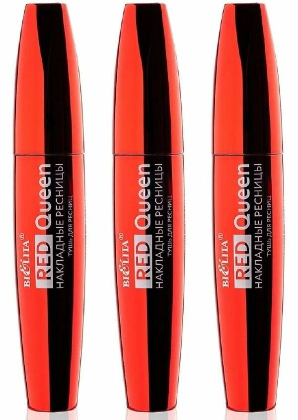 Белита Тушь для ресниц Red Queen, эффект накладных ресниц, 12 мл, 3 шт
