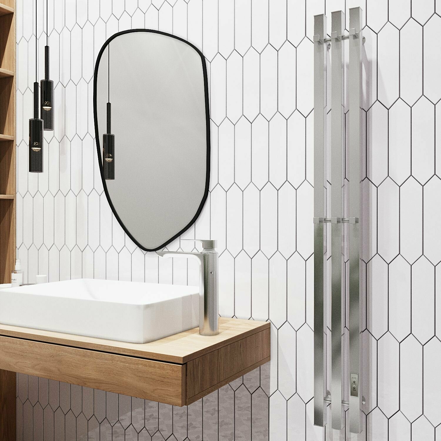 Полотенцесушитель электрический Маргроид Inaro 3 секции, профильный, 120х15, хром