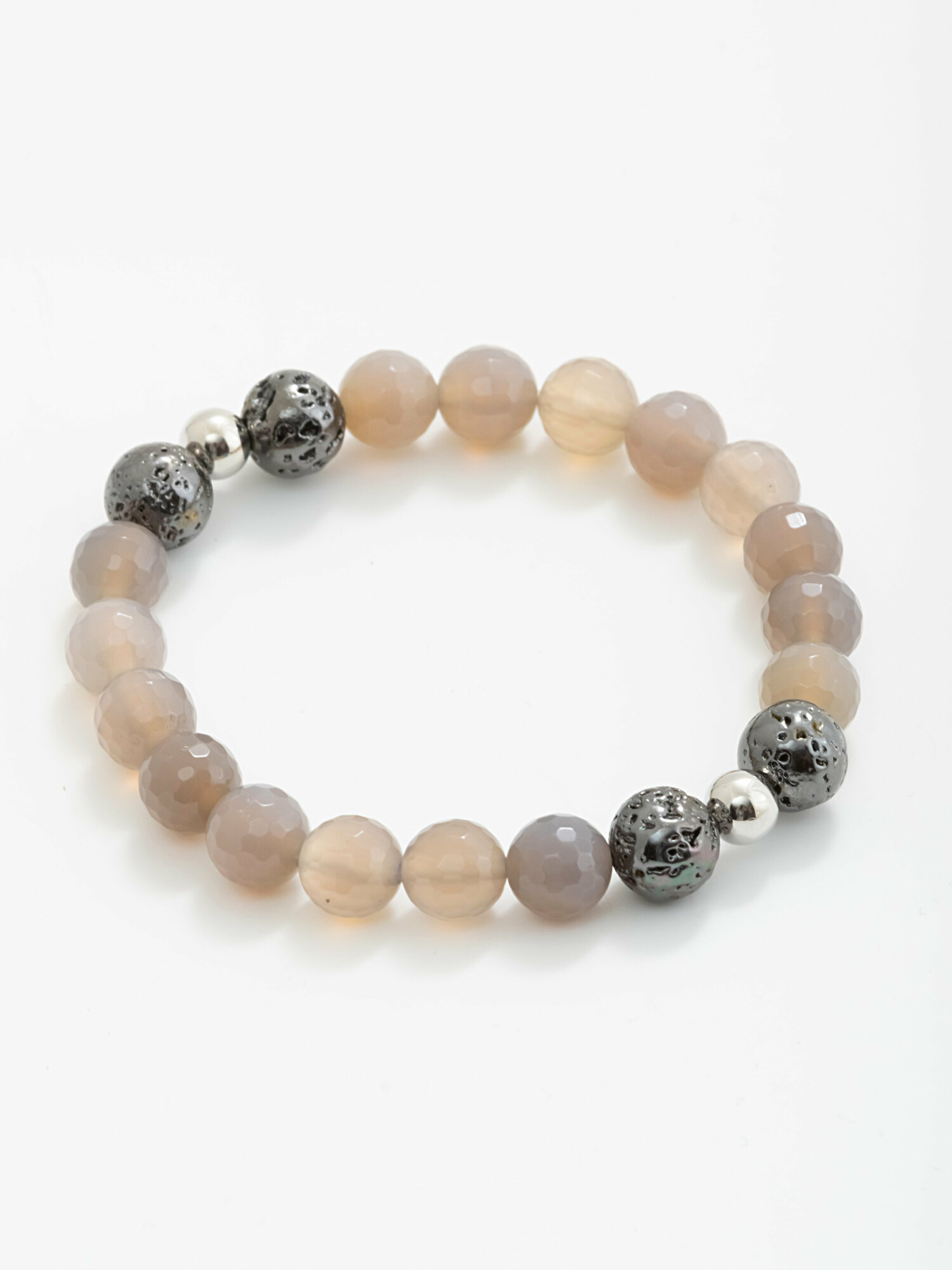 Браслет, вулканическая лава, агат