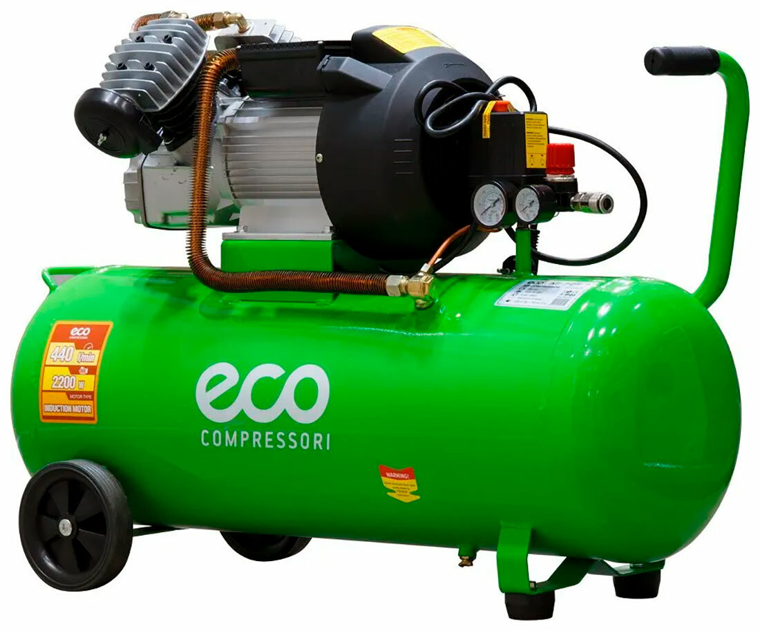 Компрессор Eco AE-705-3, 440 л/мин, 8 атм, коаксиальный масляный ресивер, 70 л, 220 В, 2.20 кВт