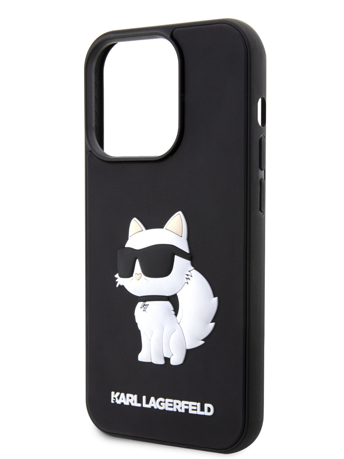 Lagerfeld для iPhone 15 Pro чехол 3D Rubber NFT Choupette Hard Black