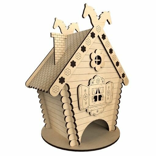 Деревянные заготовки для творчества Чайный Домик "Избушка ". Подставка для хранения чайных пакетиков. Набор заготовок для творчества из фанеры.