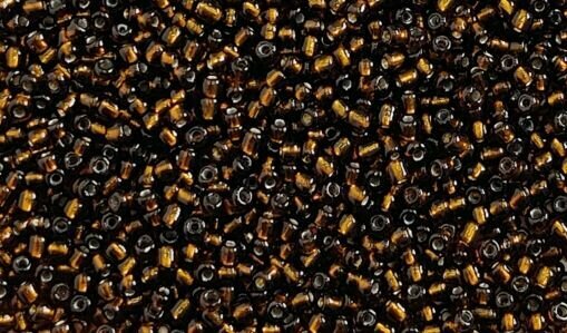 Бисер "ASMAR" размер №12, вес: 50 г, коричневый, внутреннее серебрение