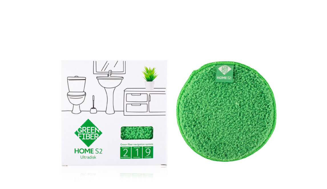 Диск Инволвер Green Fiber HOME S2, зеленый GREEN FIBER Размеры: Ø12 см. Для сильных загрязнений! GreenWay