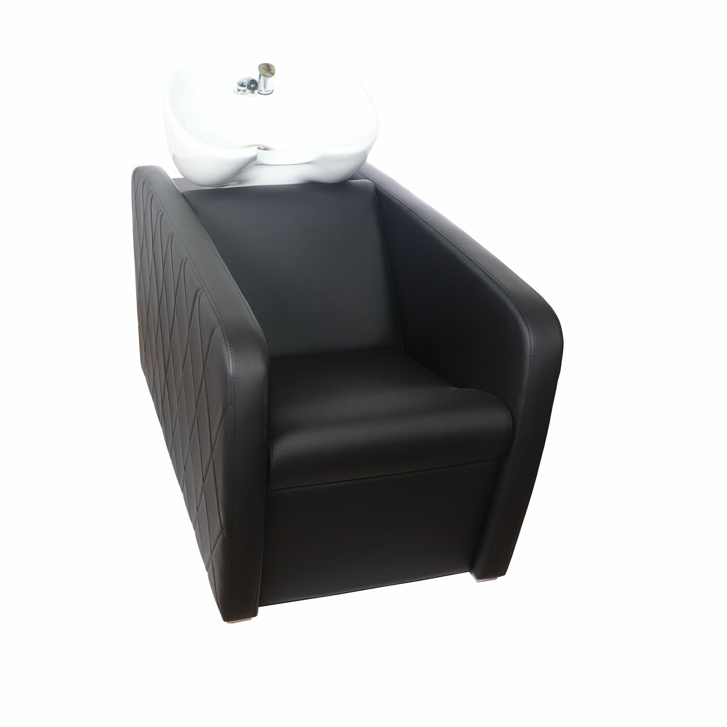 Парикмахерская мойка "Элит", черный, белая глубокая раковина