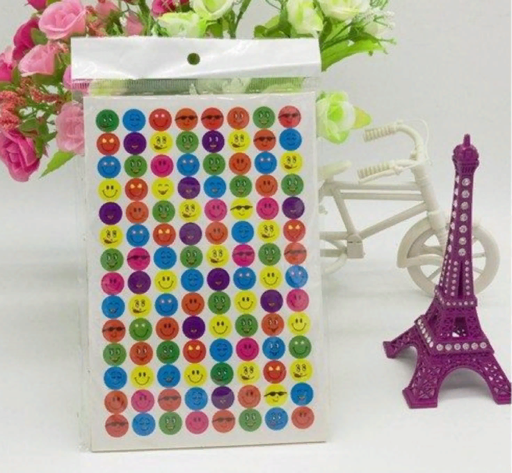 Набор наклеек "Смайлики", бумага, 15,8х11,5 см, 5 листов