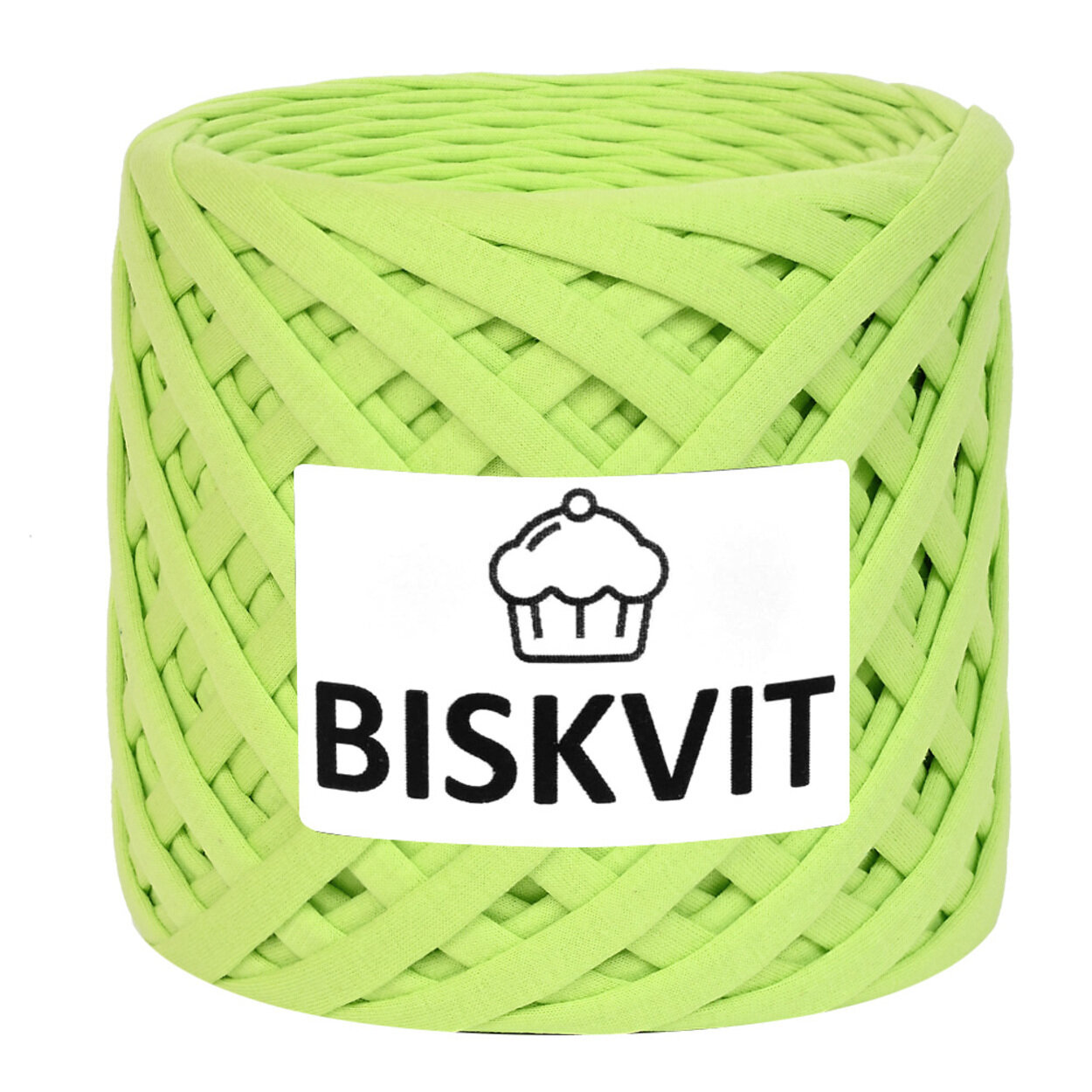 Пряжа Бисквит, Biskvit трикотажная, 330г, 100м, 100%хлопок, Лайм (214) 1 шт
