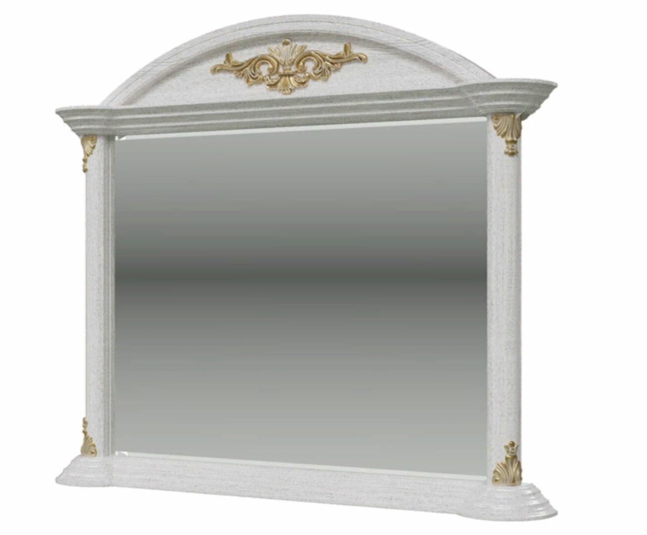 Зеркало Нова, квадратное, настенное, в деревянной раме, белое/золотистое