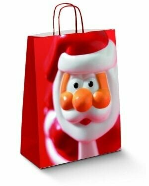 25 шт. Пакет новогодний 240х310х110мм Toptwist Nikolaus красный, арт.46