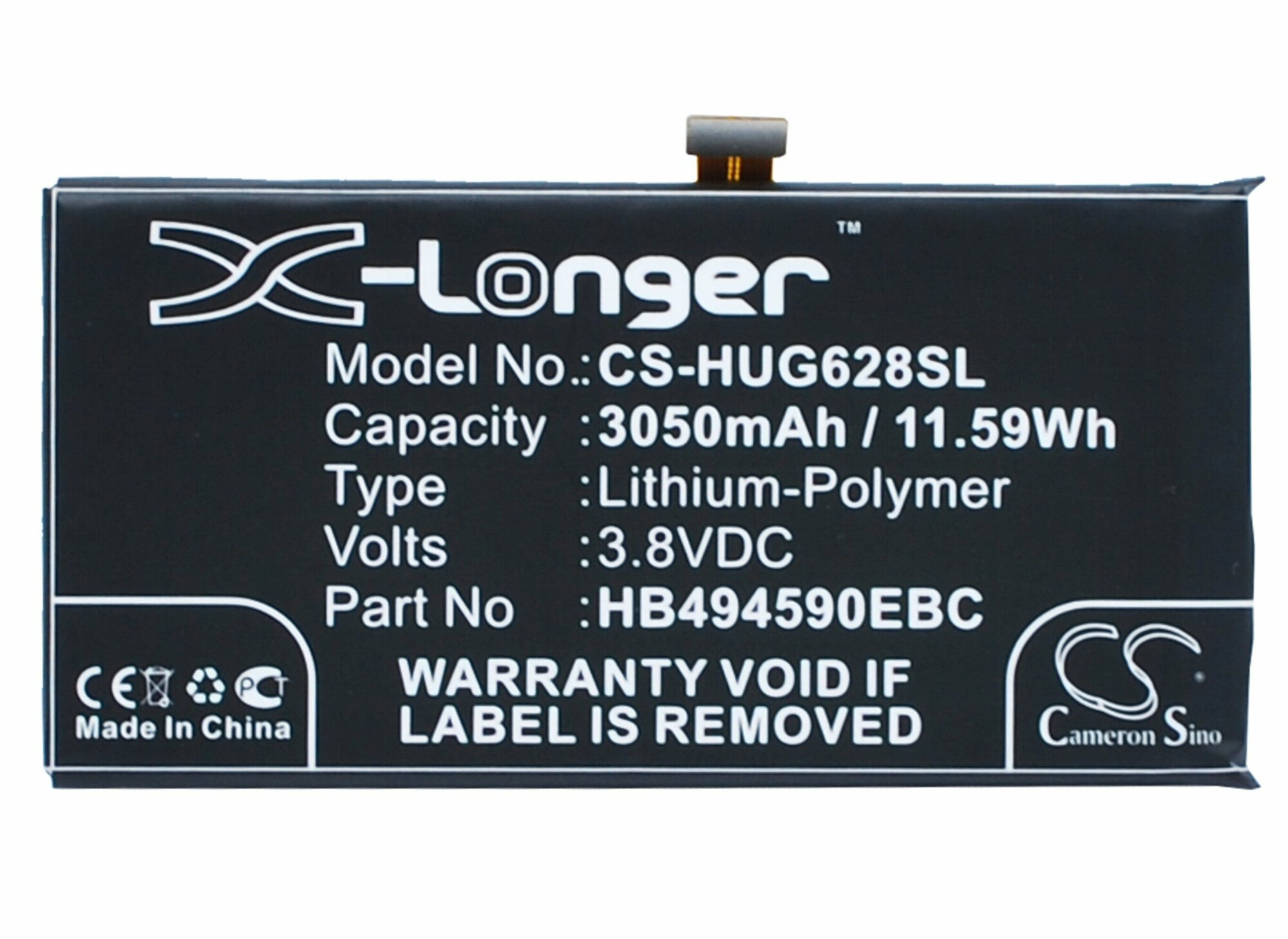 Аккумулятор CS-HUG628SL HB494590EBC для Huawei Honor 7 3.8V / 3050mAh / 11.59Wh
