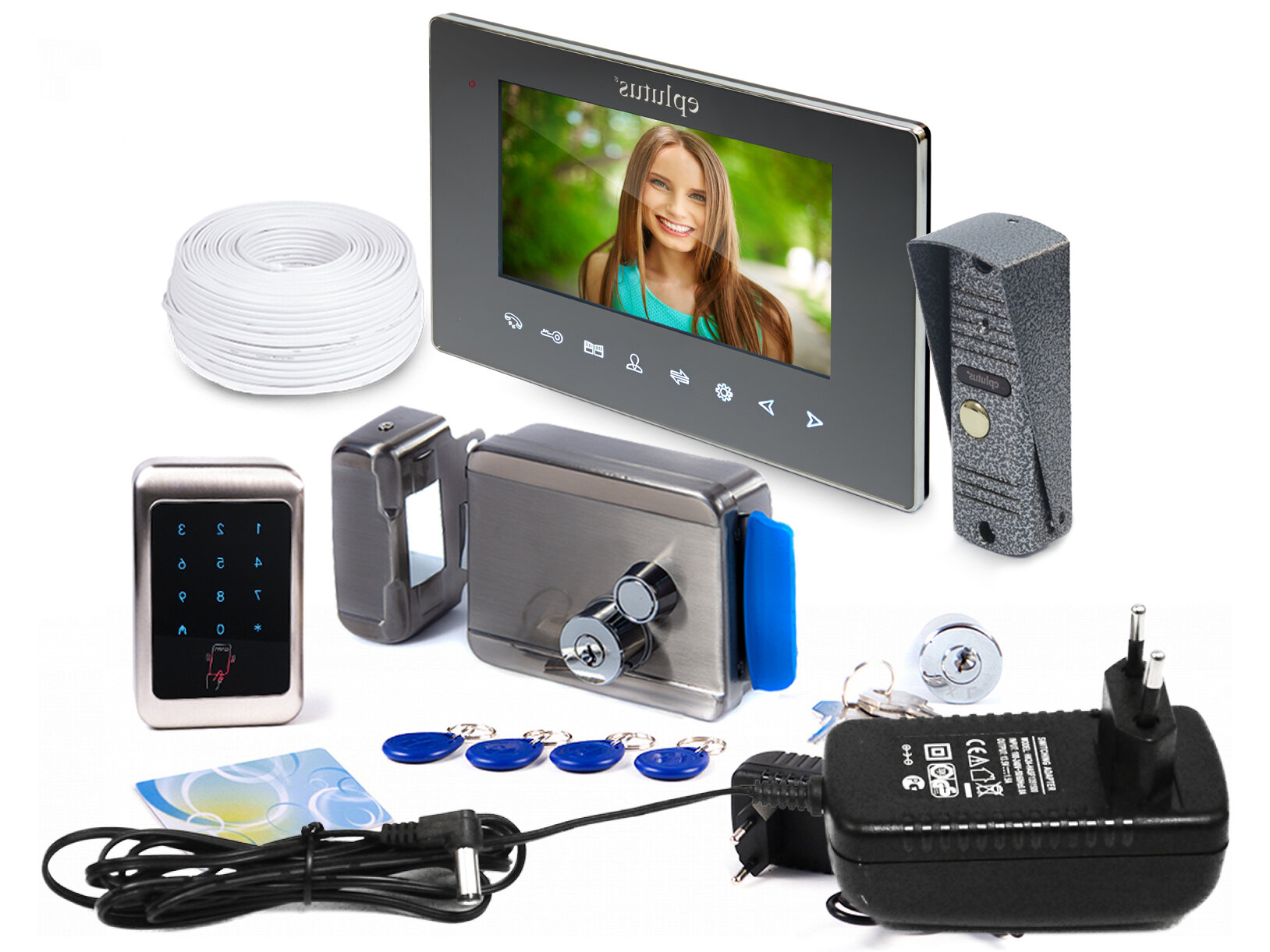 Комплект IP AHD Wi-Fi домофон - электромеханический замок: EP-6814LG и Anxing Lock-Титан (домофон и уличный замок)