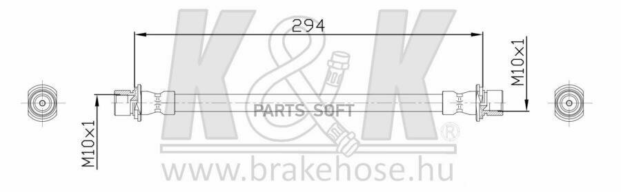 FT0023 K&K Шланг тормозной задн TOYOTA: YARIS 1.0 16V 99-