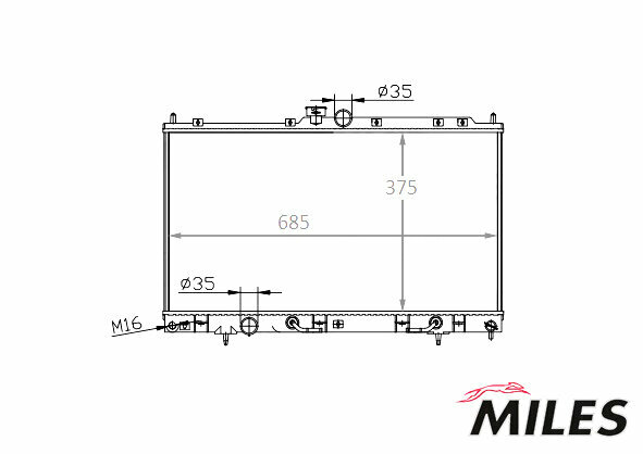 Miles Радиатор MITSUBISHI LANCER 1.3-2.0 03-