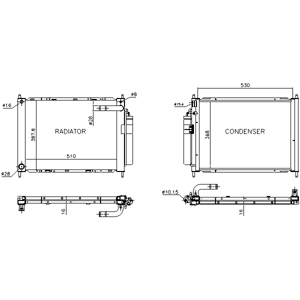 NISSENS 68747 (21400AX600 / 21400AX601 / 21400BC00A) радиатор системы охлаждени Nissan (Ниссан) Micra (Микра) III (k12)