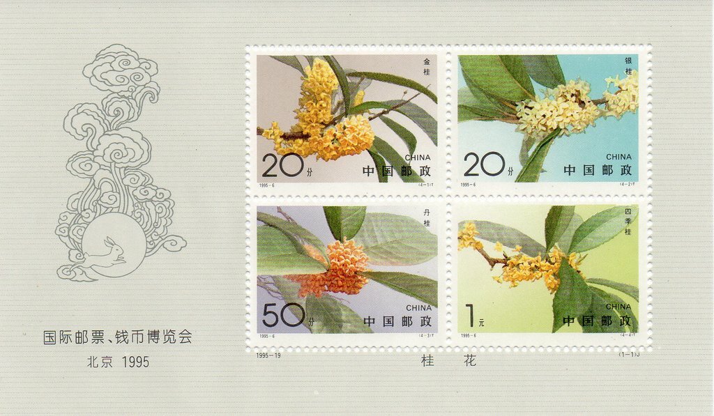 Почтовые марки Китай 1995г. "Цветы - сладкий османтус" Цветы, Флора MNH