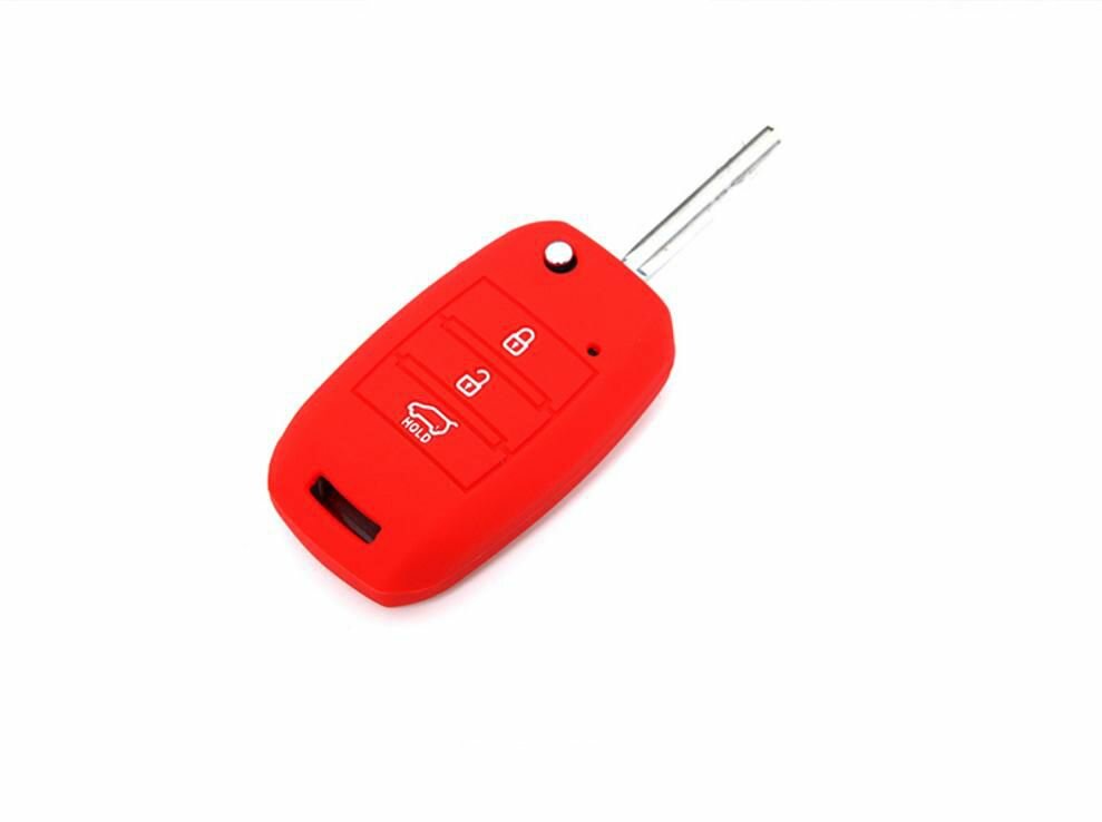 Силиконовый чехол для выкидного ключа Киа Рио 4 - Kia Rio 4 2017-2023 Kia Rio X-Line Киа Рио Икслайн 2017-2020 Kia Rio X Киа Рио Икс 2020-2023