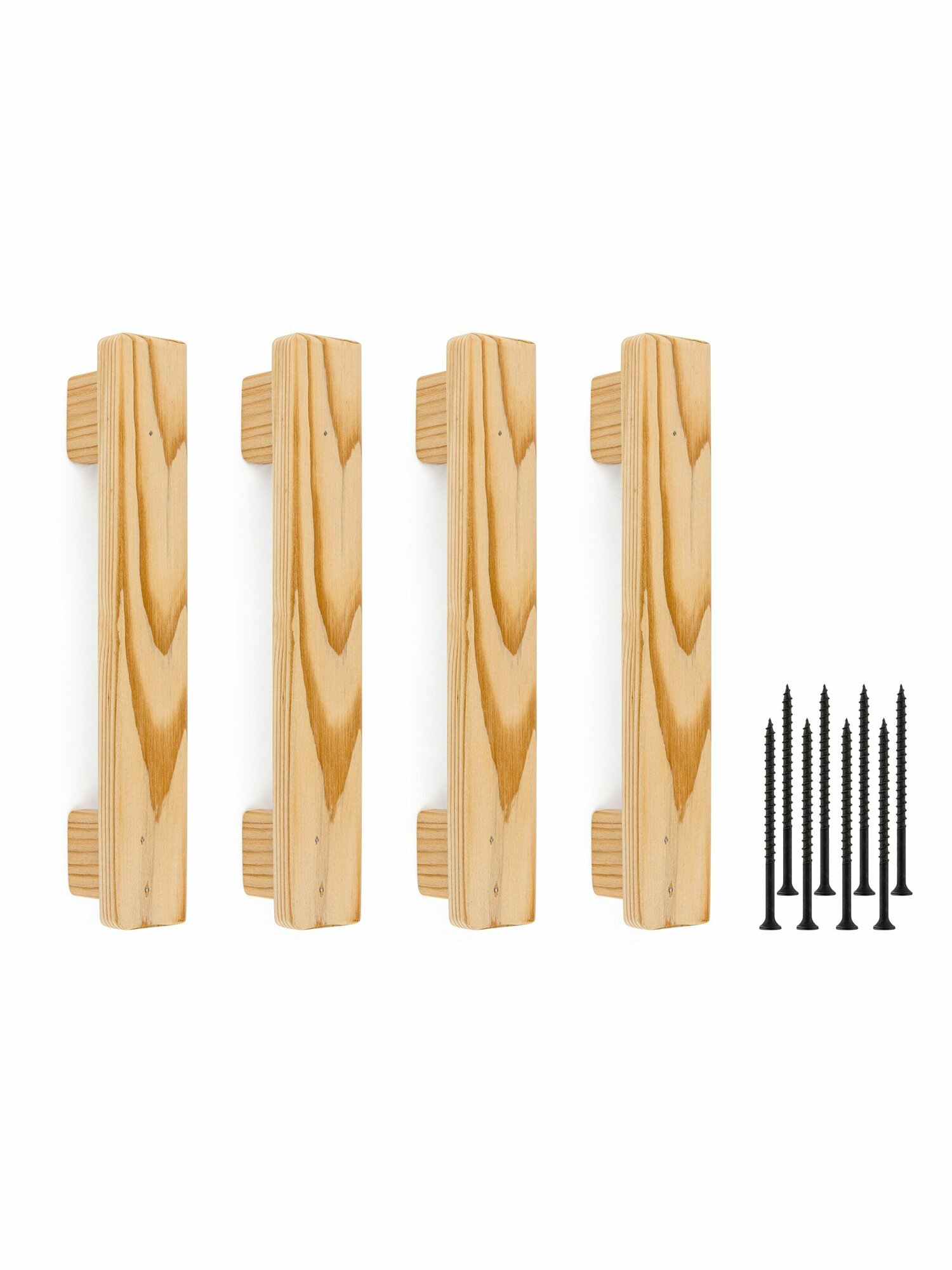 Сосновая дверная ручка для бани без покрытия, скоба, 1 серия, 4 шт.