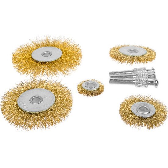 Набор щеток-крацовок Ремоколор со шпилькой для дрели , 5 предметов /уп,/ 45-5-001