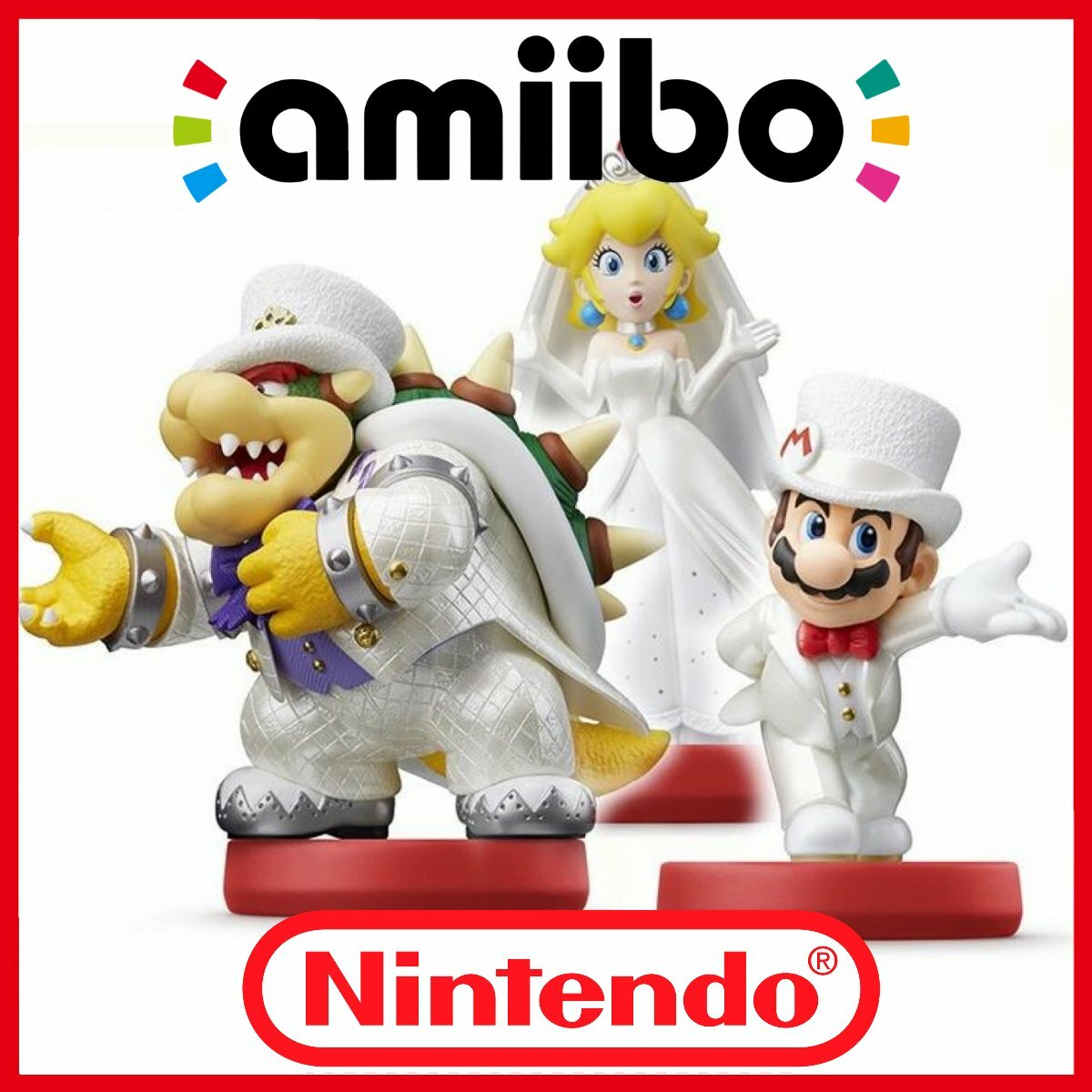 Amiibo: Комплект фигурок: Боузер (Bowser Wedding Outfit) + Пич (Peach Wedding Outfit) + Марио (Mario Wedding Outfit) (Super Mario Odyssey Coll.