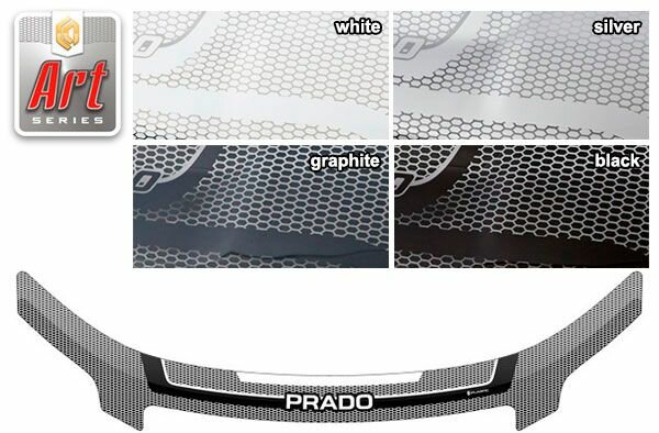Дефлектор капота Toyota Land Cruiser Prado 2009-2013 Серия "Art" черная САпластик