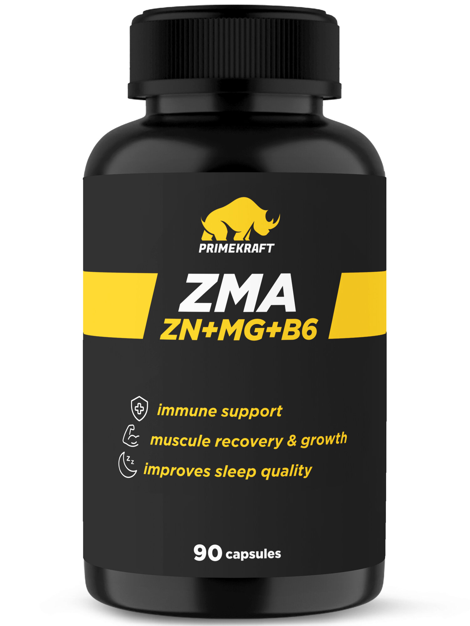 Бад Prime Kraft "ZMA", цинк, магний, витамин B6, без вкуса, 90 капс