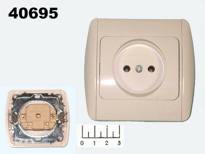 Розетка электрическая врезная без земли EL-BI Zirve белая керамика