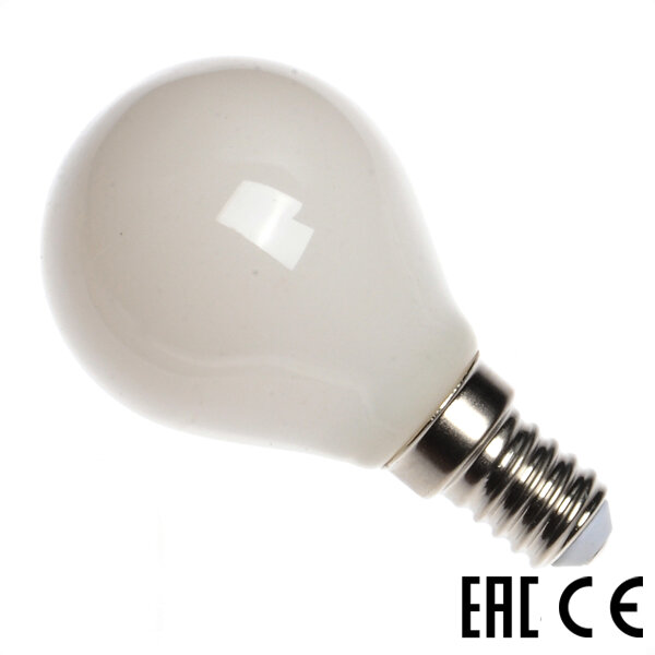 Лампа филаментная светодиодная General 4Вт Filament матовая E14 4500 "шарик" холодный белый свет (5 шт. в комплекте)