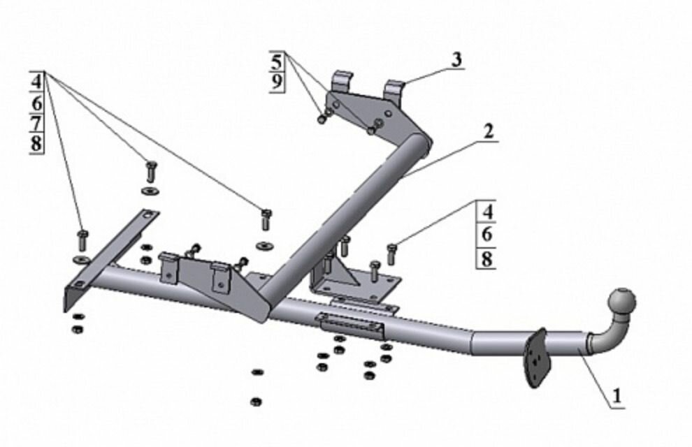 Фаркоп AvtoS для ВАЗ 21099,2115 с универсальной электрикой и сертификатом в комплекте, арт.(VAZ-15+electr)