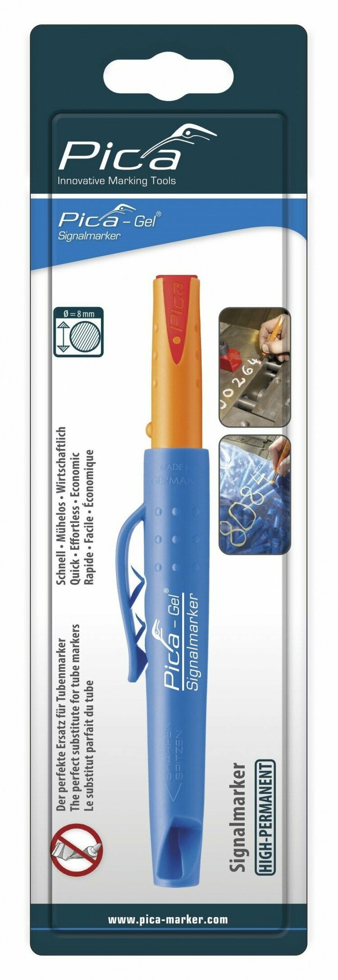 Сигнальный толстый маркер Gel Красный в блистере PICA-MARKER 8082/SB