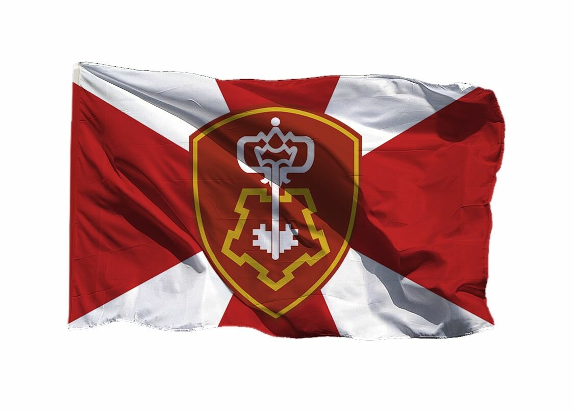 Флаг службы вневедомственной охраны МВД 90х135 см на шёлке для ручного древка