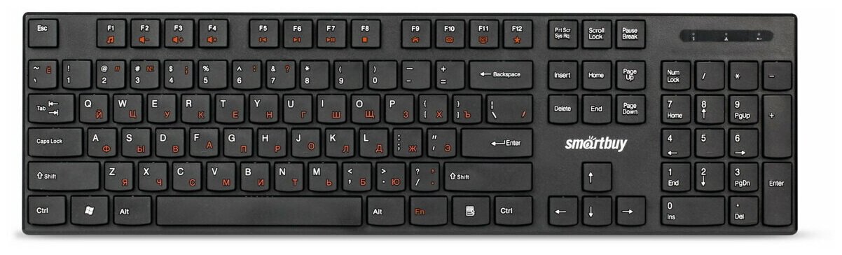 Клавиатура беспроводная Smartbuy ONE 238 USB (SBK-238AG-K), мультимедийная, черная
