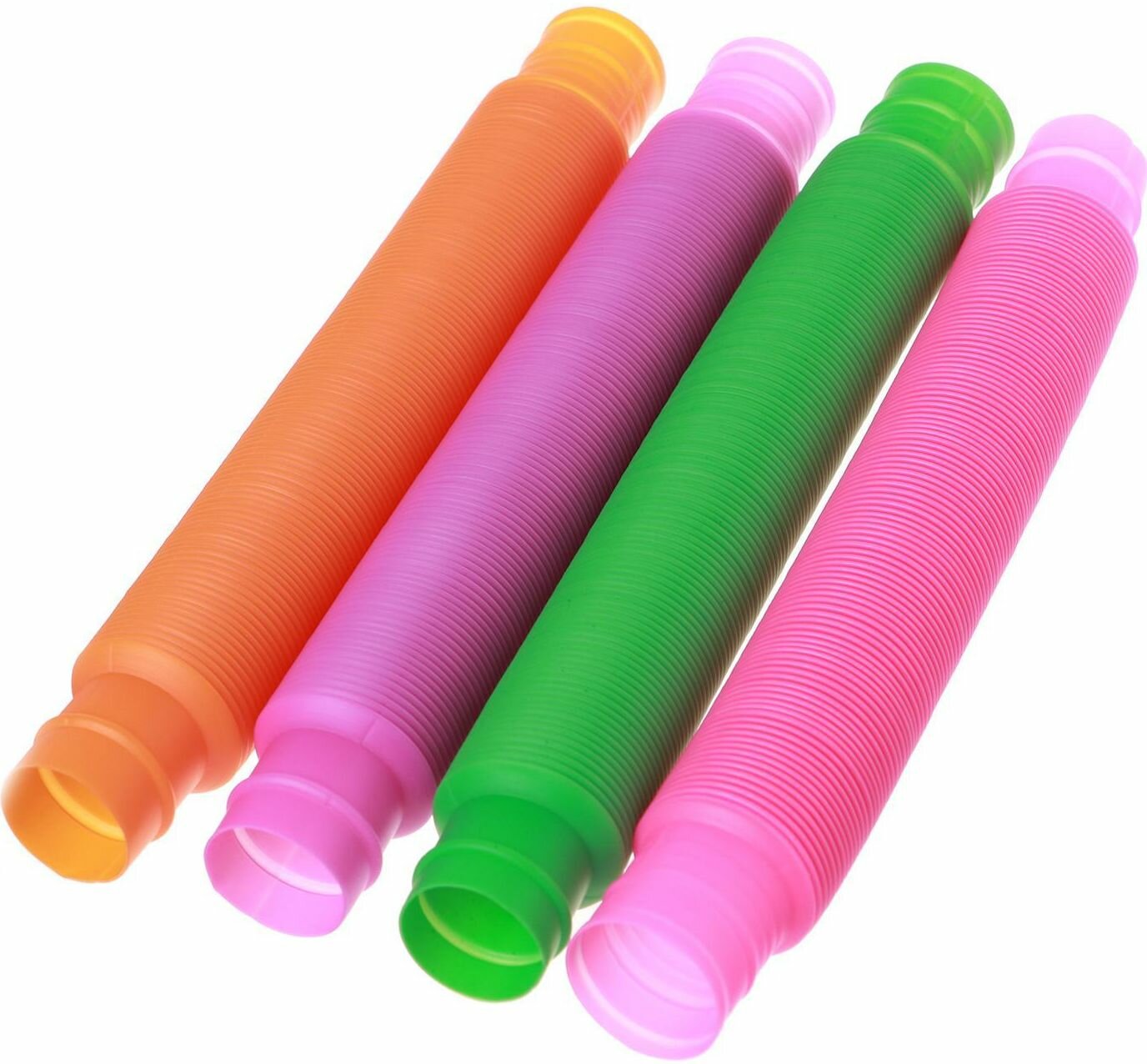 Развивающая игра-головоломка "Труба", фиджет игрушка антистресс, детская растягивающаяся трубка гармошка, набор 4 штуки, цвета микс