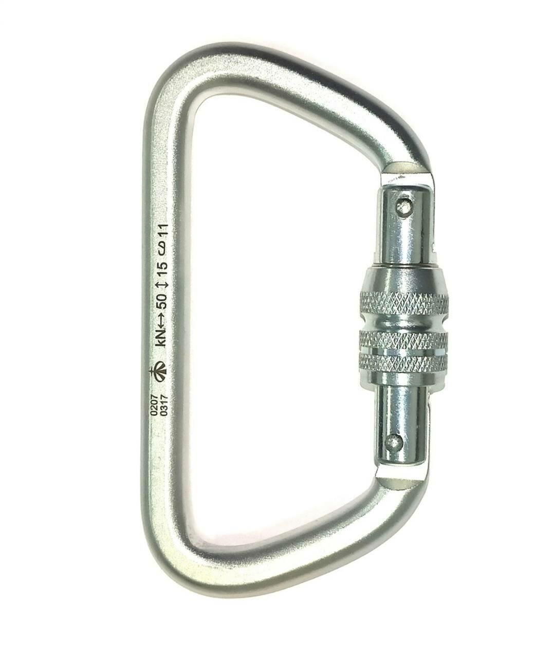 Vertical Карабин альпинистский стальной трапеция с резьбовой муфтой Вертикаль 50 кН