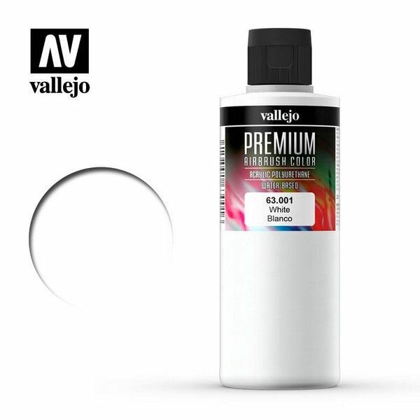 Краска Vallejo серии Premium Color - White 200мл.