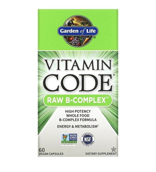 Garden of life Vitamin Code RAW B-Complex 60 веганских капсул