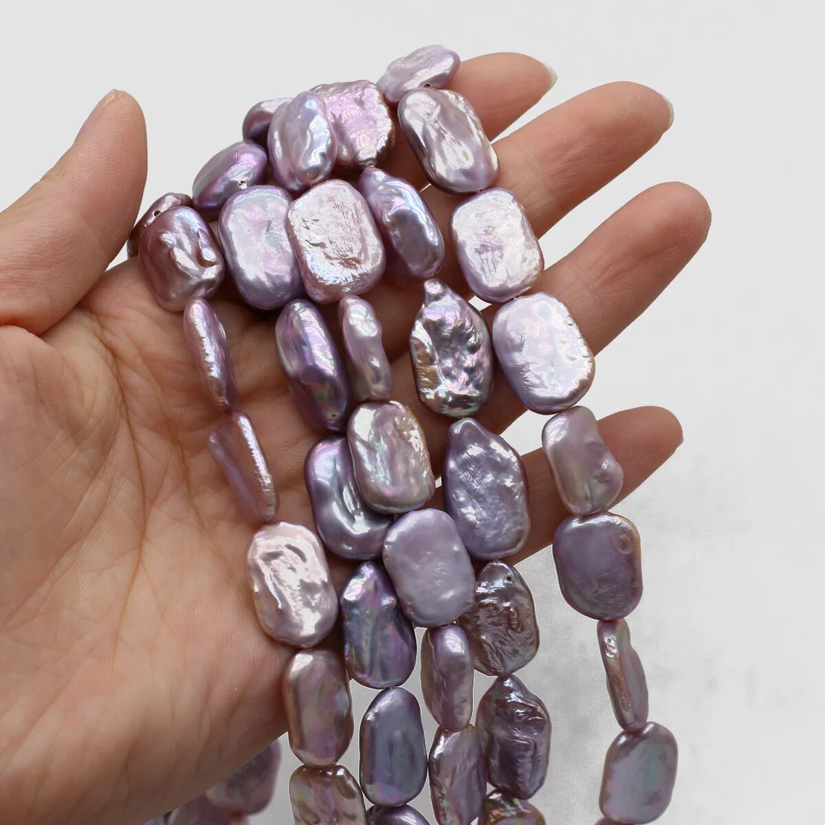 Фиолетовые бусины из жемчуга 15x18 мм 15x18mm-21pcs