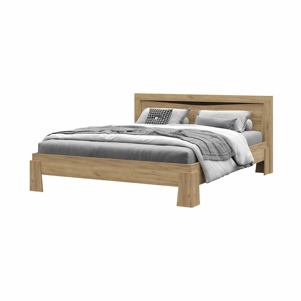 Кровать двуспальная 140х200 Паола КР 702 (1500х844х2120) с ортопедическим основанием дуб крафт золото