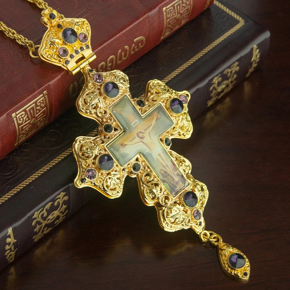 Металлический настенный крест 256A PURPLE