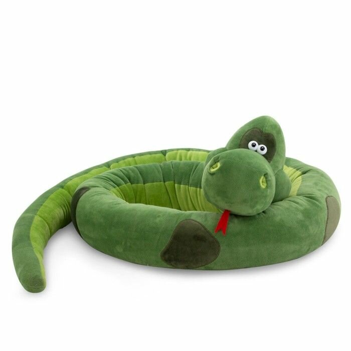 Мягкая игрушка Orange Toys "Удав", 260 см, цвет зеленый, синтепон