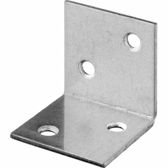 Зубр Уголок мебельный широкий УМШ-1.5, 25х25х25 х 1.5мм, белый цинк, 31034-25