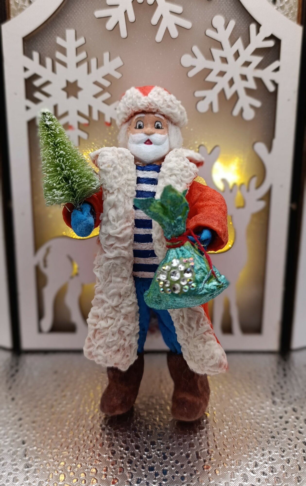 Ватная игрушка Дед Мороз, 14 см