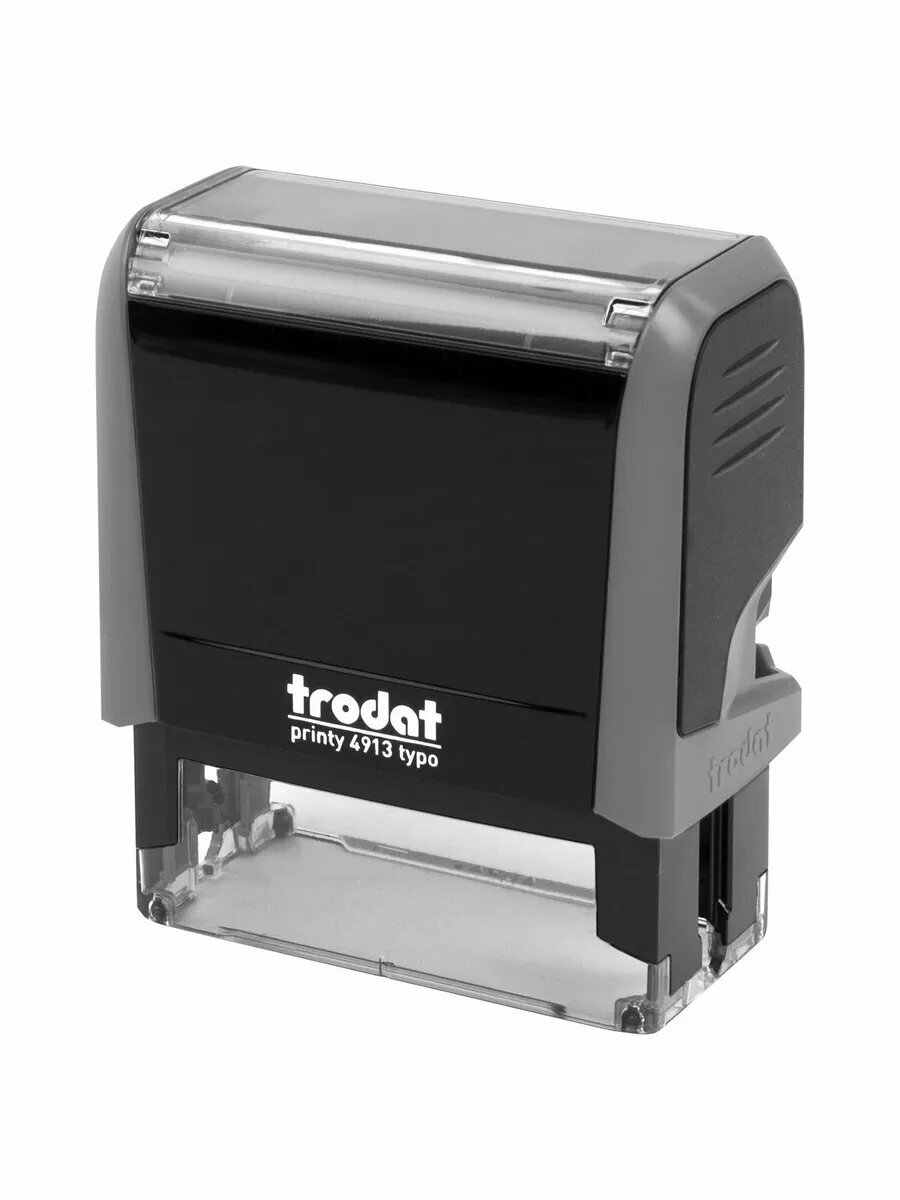 Штамп самонаборный 5-стр, 58х22 мм, синий, TRODAT 4913P4/DB, корпус СЕРЫЙ, КАССЫ В КОМПЛЕКТЕ