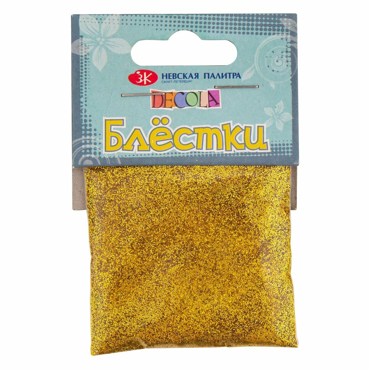 Глиттеры (блестки) декоративные DECOLA 0,1мм золото