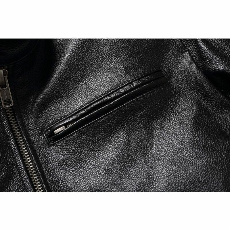 Куртка кожаная  Осень-зима 2026, размер CN Size 6XL, black — фото 1